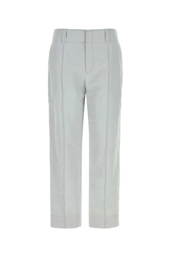 Chloé Light Grey Linen Blend Pant - Gray