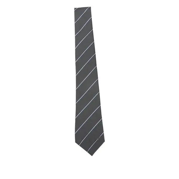 Gucci Silk Striped Pointed Neck Tie - Gray