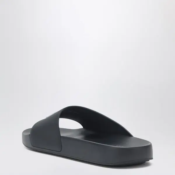 Givenchy Label Flat Mules In Rubber - Black