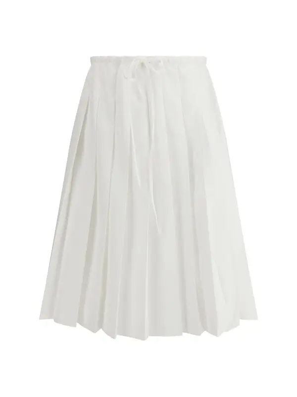 Prada Pleated Jersey Skirt - White