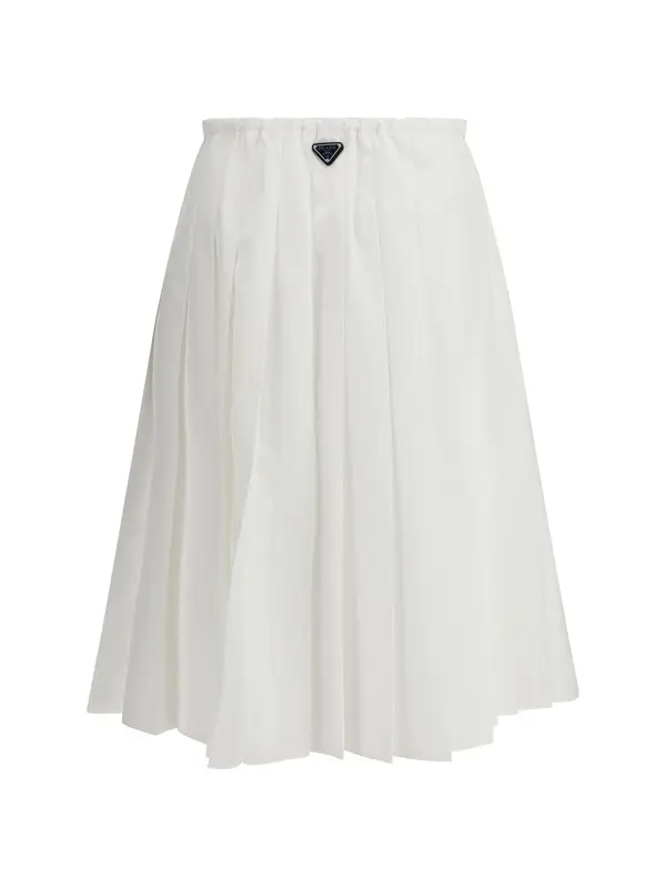 Prada Pleated Jersey Skirt - White