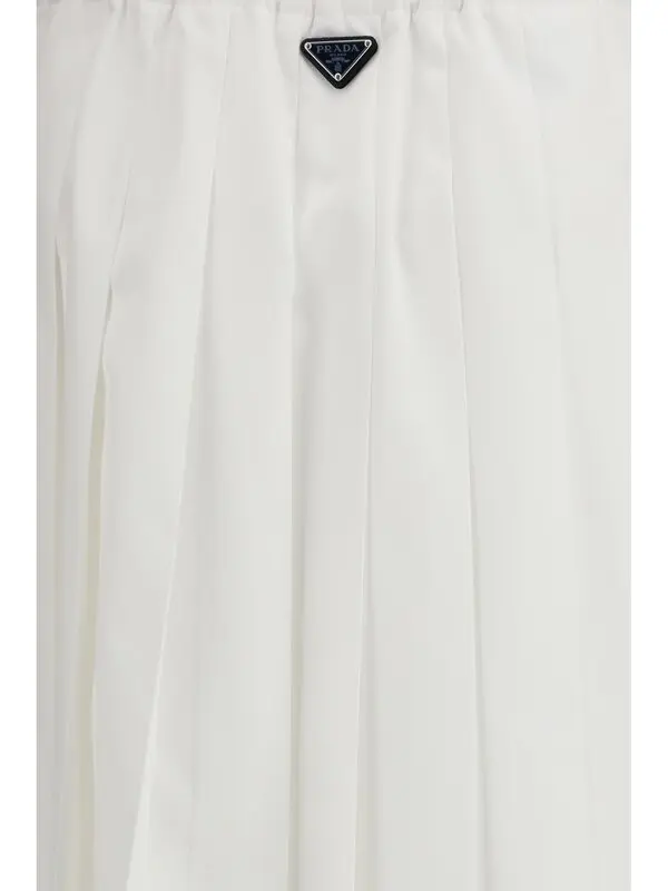Prada Pleated Jersey Skirt - White