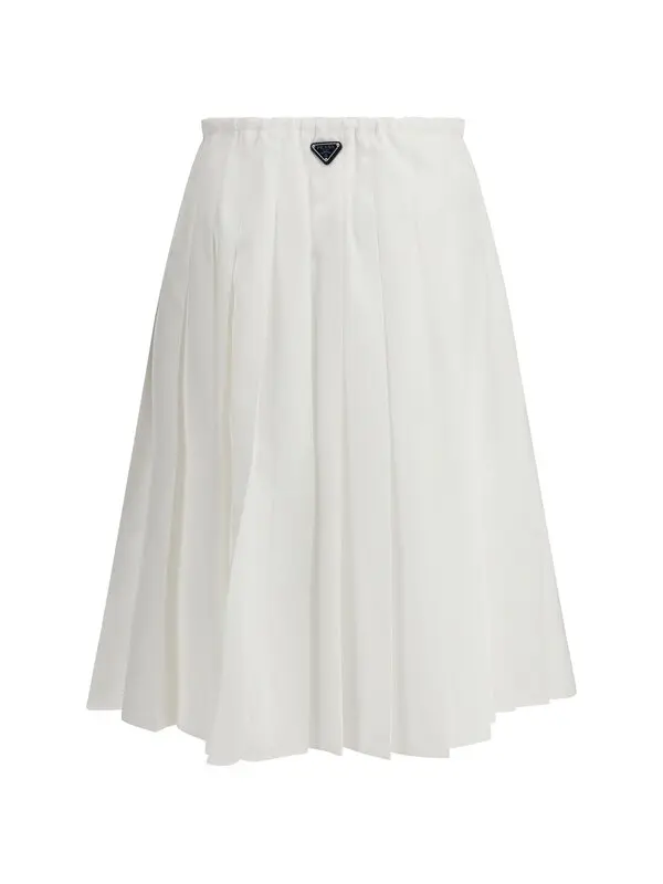 Prada Pleated Jersey Skirt - White