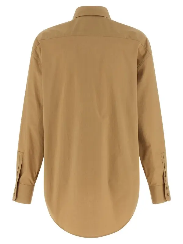 Saint Laurent Cassandre Embroidered Cotton Poplin Shirt