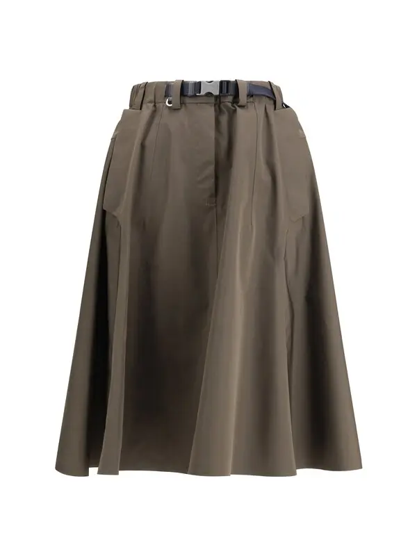 Prada Nylon Midi Skirt - Green