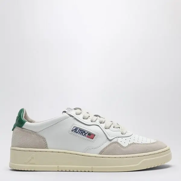 AUTRY Medalist Sneakers In /green Leather And Suede - White