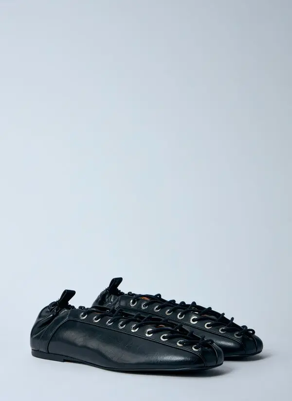 GANNI Oleatex Ballerina Flats - Black