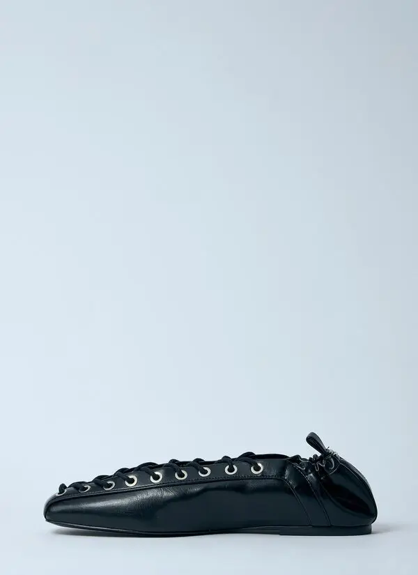 GANNI Oleatex Ballerina Flats - Black
