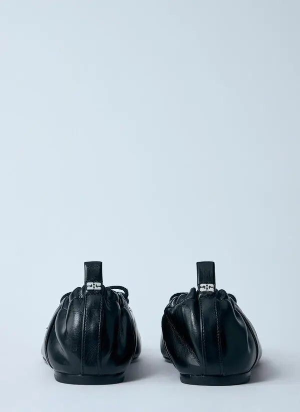 GANNI Oleatex Ballerina Flats - Black