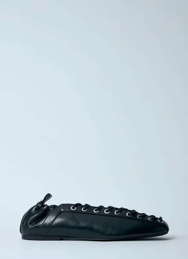 GANNI Oleatex Ballerina Flats - Black