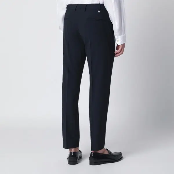 PT TORINO Navy Wool-blend Trousers