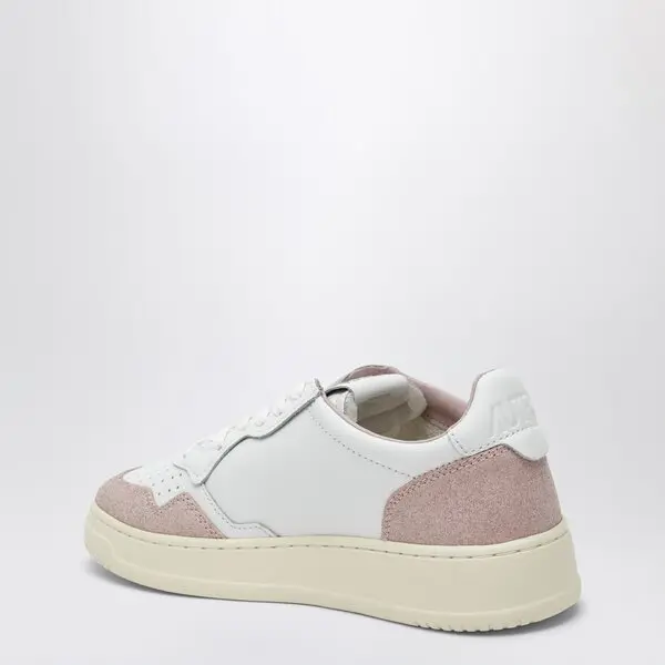 AUTRY Medalist Low Sneakers In Leather And Pink Suede - White