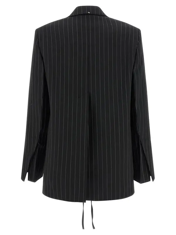 Sportmax Spxdivina Pinstripe Blazer Jacket - Black