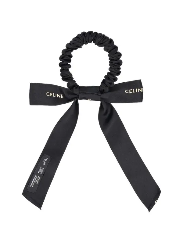 Celine Silk Scrunchie With Small Bow - Multicolor