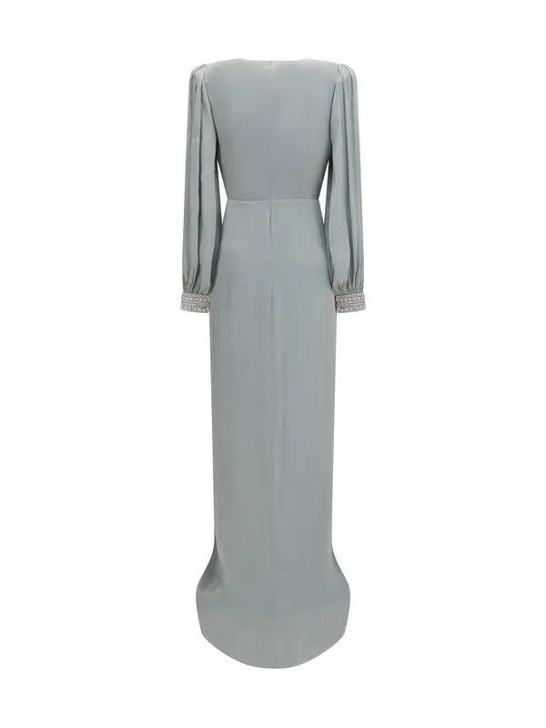 NISSA Long Crossover Dress - Green