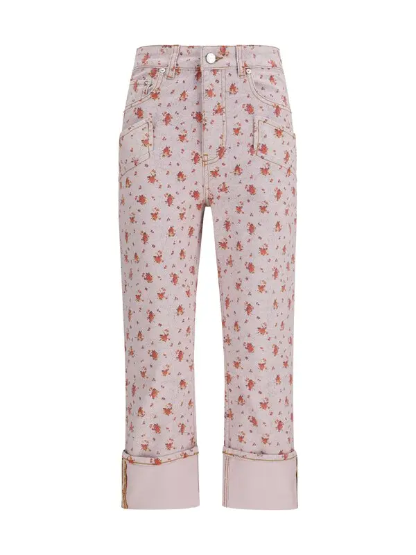 GANNI Printed Capri Pants - Pink