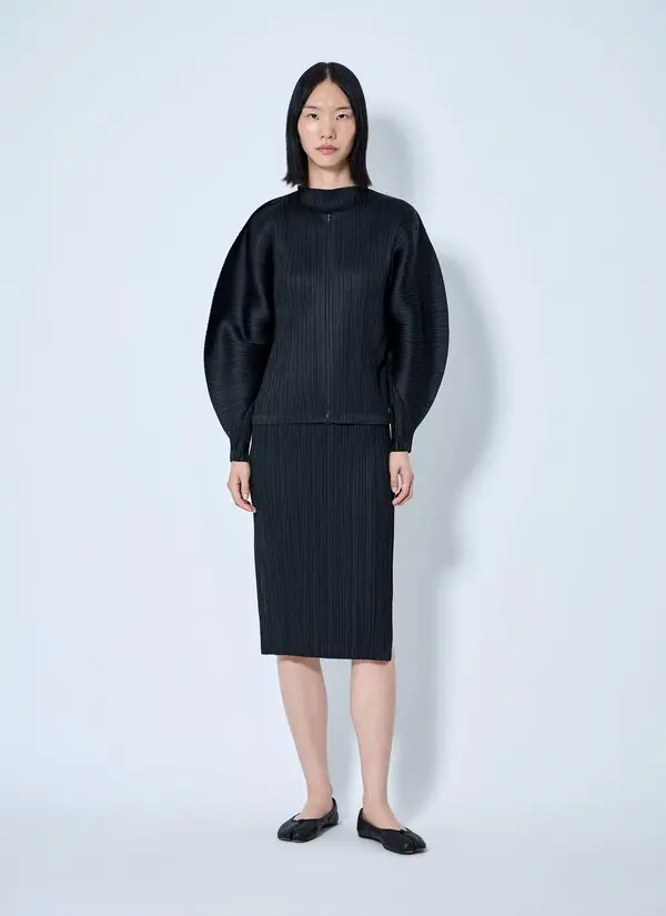 Issey Miyake Pleated Zip-up Top