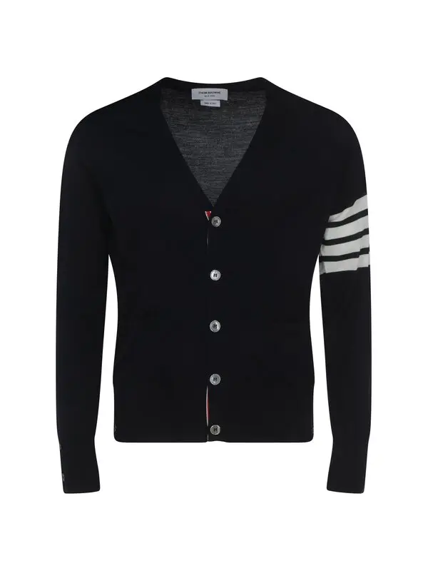 Thom Browne Virgin Wool Cardigan - Blue