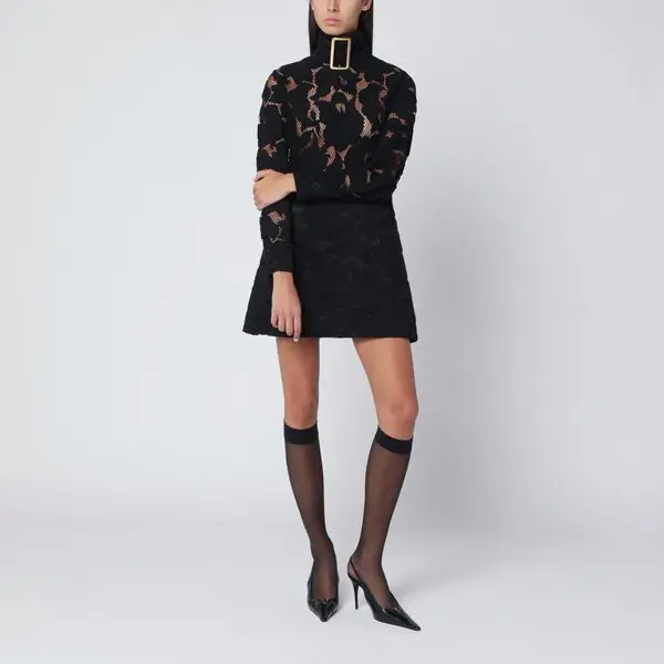 PATOU Mini Dress With Buckle Collar - Black