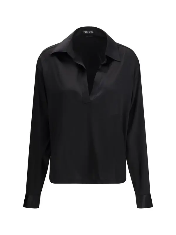TOM FORD Stretch Silk Shirt - Black
