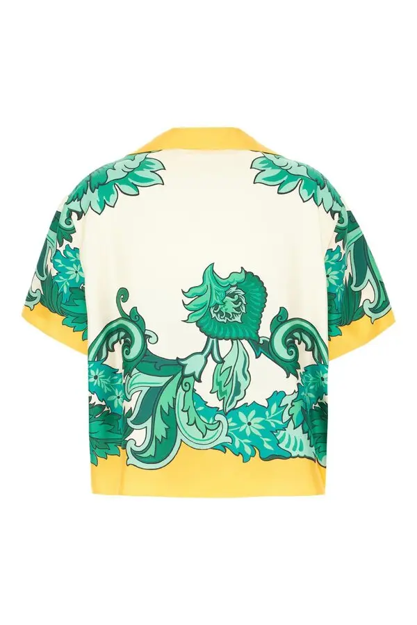 Etro Floral Print Short Sleeve Button Up Shirt - Multicolor