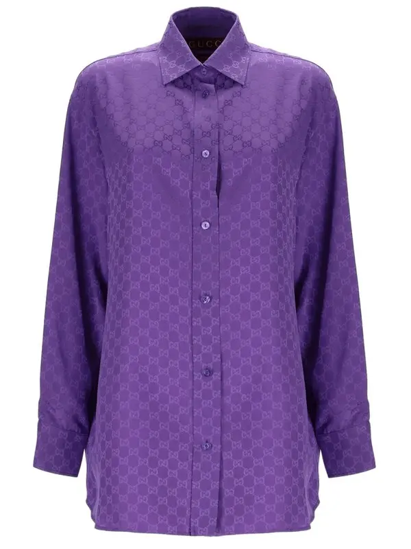 Gucci Gg Weave Silk Shirt