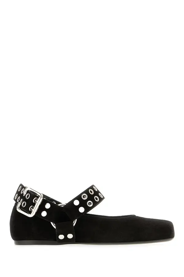 Alaïa Studded Suede Flats - Multicolor