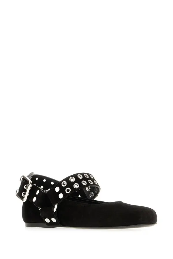 Alaïa Studded Suede Flats - Multicolor