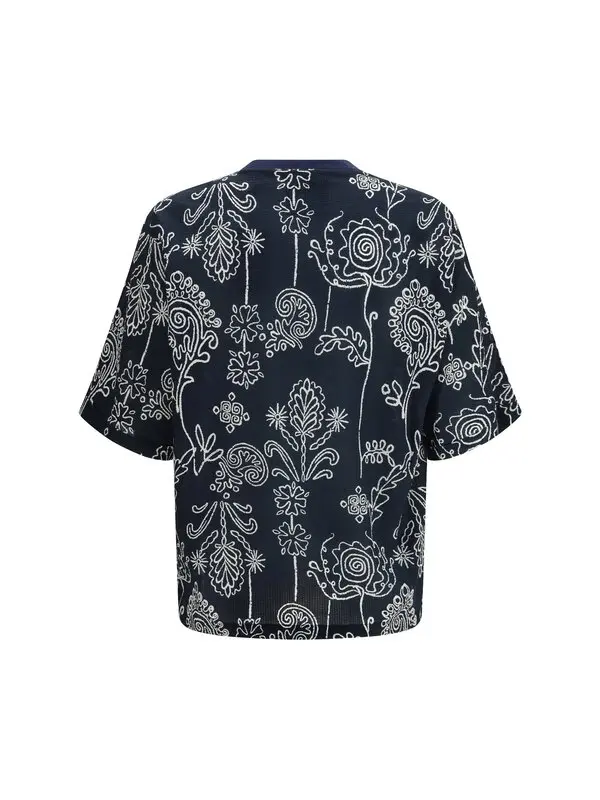 Giorgio Armani Cotton T-shirt With All Over Pattern