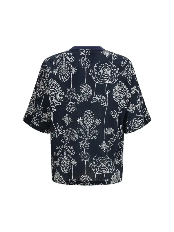 Giorgio Armani Cotton T-shirt With All Over Pattern - Multicolor