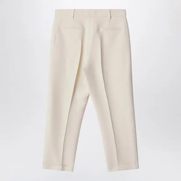 Fendi Wool And Silk Trousers - Cream
