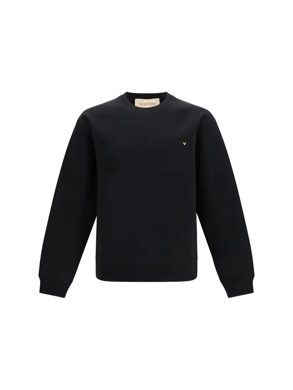 Valentino Garavani Sweatshirt With Pocket And Vlogo - Black