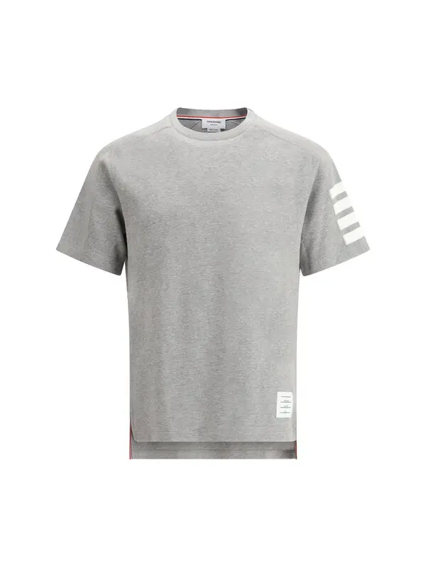 Thom Browne T-shirt With Horizontal Bands - Gray