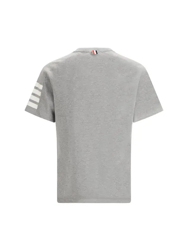 Thom Browne T-shirt With Horizontal Bands - Gray