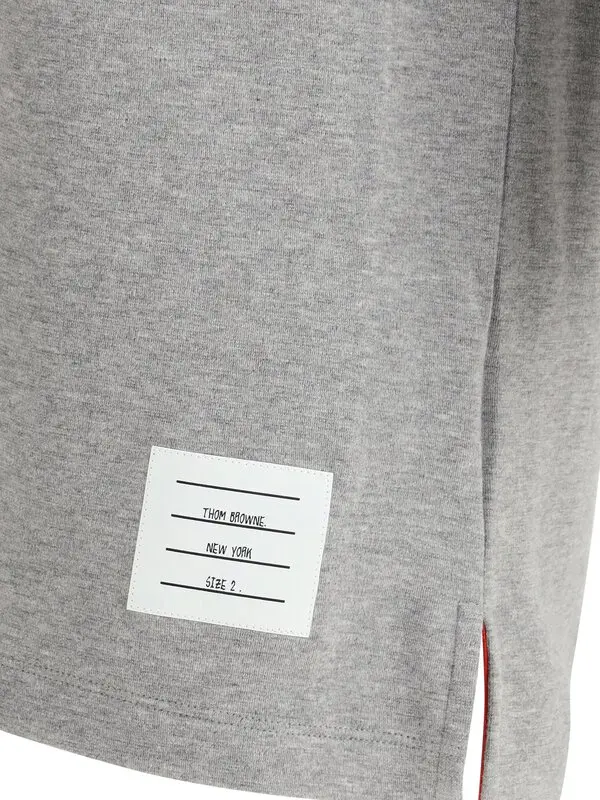 Thom Browne T-shirt With Horizontal Bands - Gray