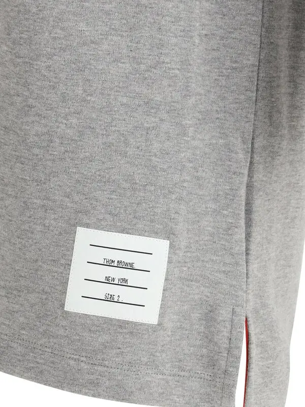 Thom Browne T-shirt With Horizontal Bands - Gray