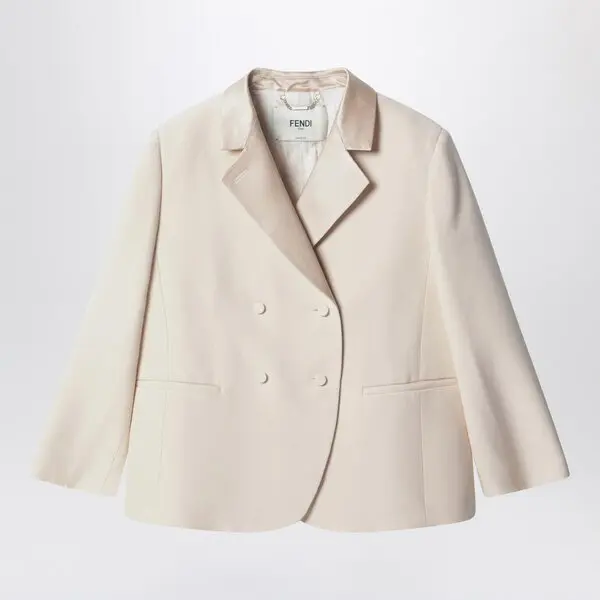 Fendi Ivory Single-brested Jacket - Cream
