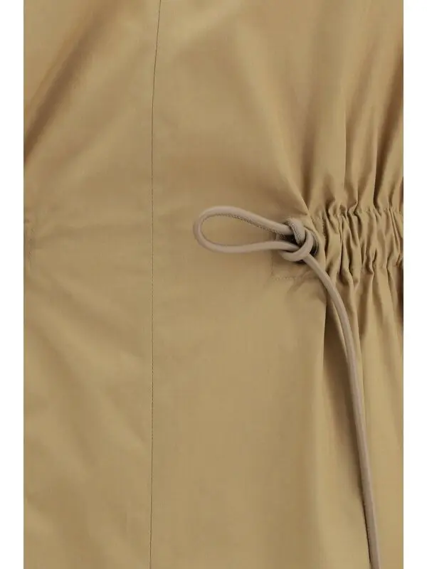 Max Mara Pedaggi Midi Dress In Cotton Poplin - Cream