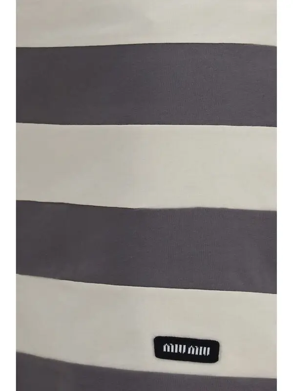 Miu Miu Striped Cotton Mini Skirt