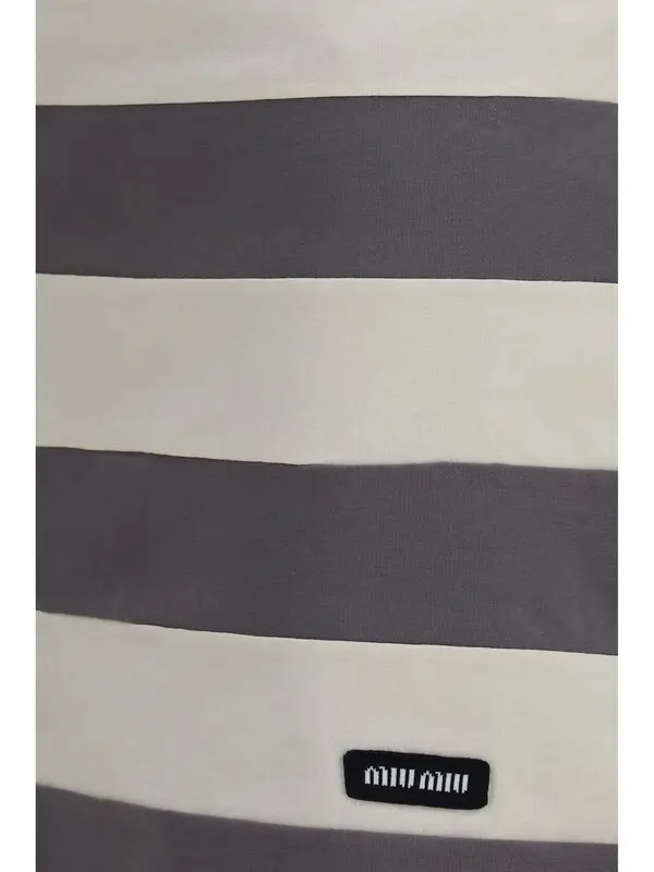 Miu Miu Striped Cotton Mini Skirt - Multicolor