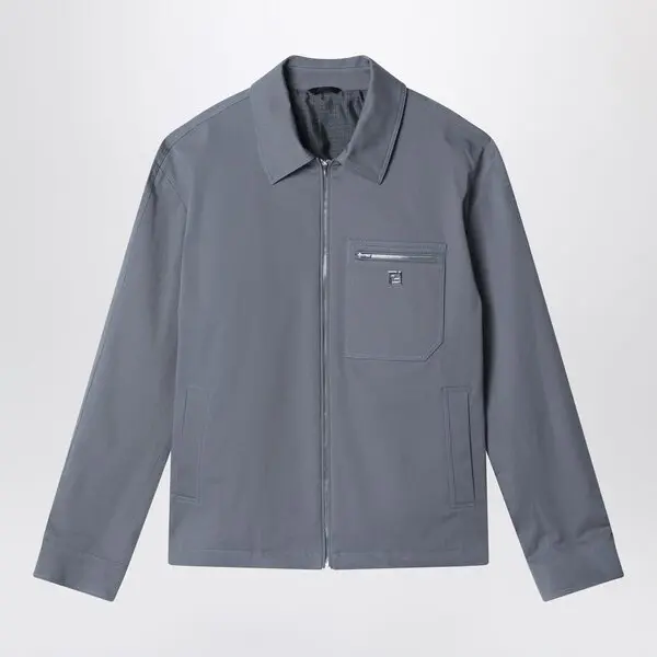 Fendi Grey Gabardine Blouson - Gray