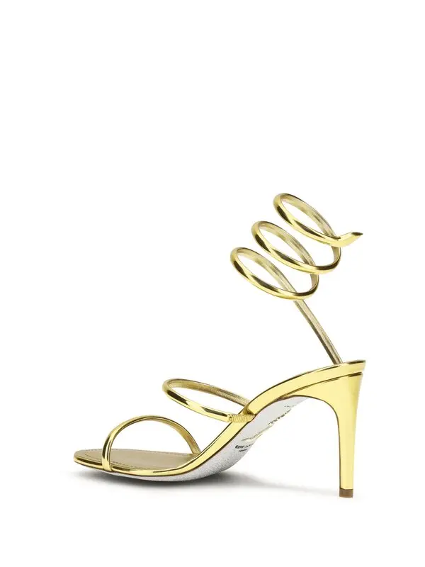 Rene Caovilla Metallic Cleo Sandals In Leather