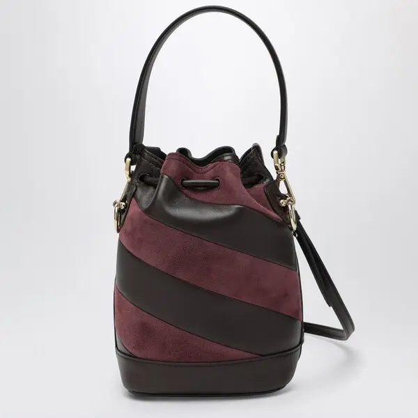 Fendi Mon Tresor Mini Bag In Two-tone Inlaid Leather And Suede - Brown