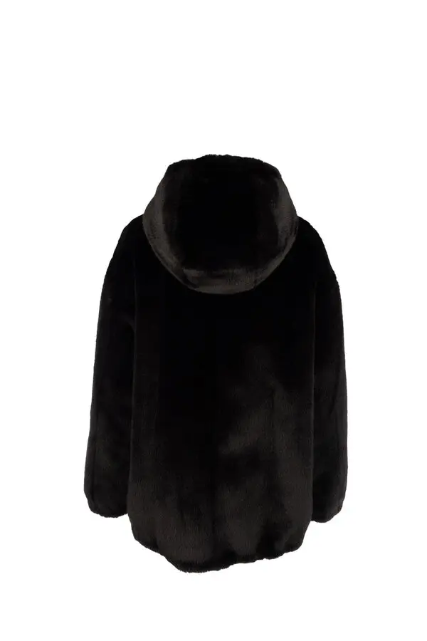 Prada Faux Fur Hooded Coat