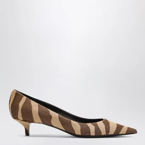 JIMMY CHOO Amelia Pumps In Zebra-print Pony Hair - Brown