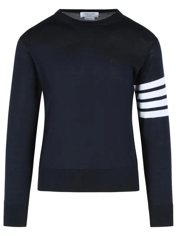 Thom Browne Classic 4 Bar' Sweater In Navy Merino Wool