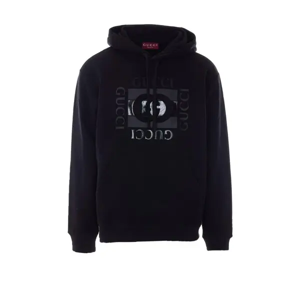 Gucci Incrocio Gg Print Logo Hoodie