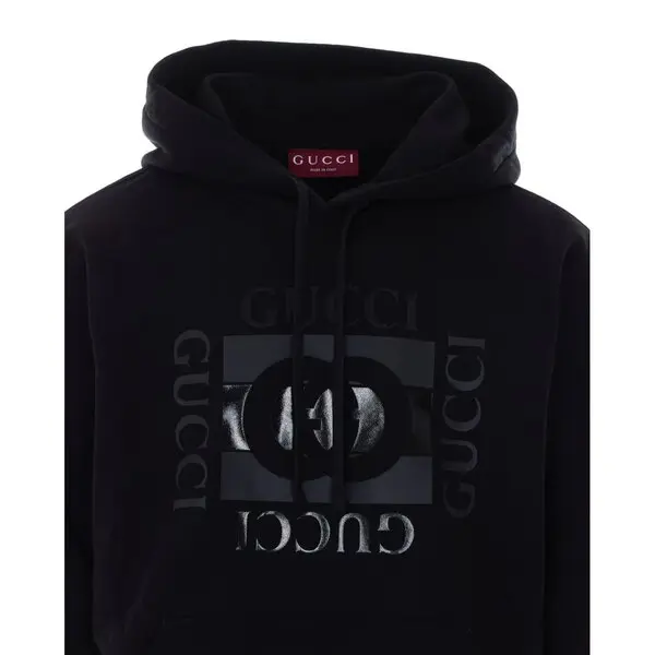 Gucci Incrocio Gg Print Logo Hoodie