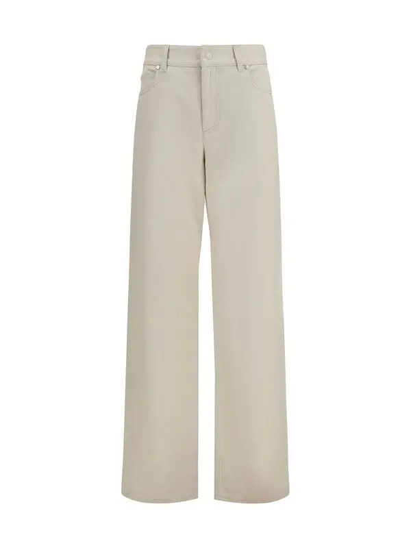 Fendi Cotton Denim Ff Reverse Jeans - Cream