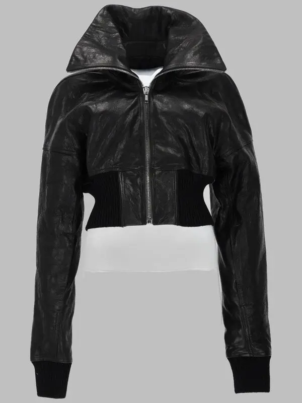 Rick Owens Giacca Dracuflight Cropped - Black